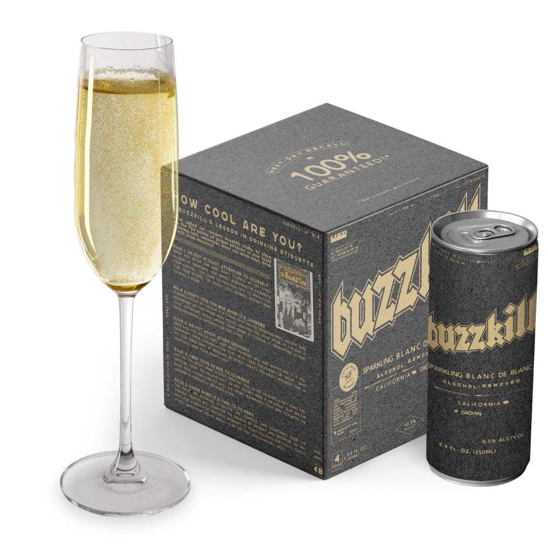 Sparkling Blanc de Blancs Alcohol-Removed Wine (4-Pack) – Buzzkill Wines