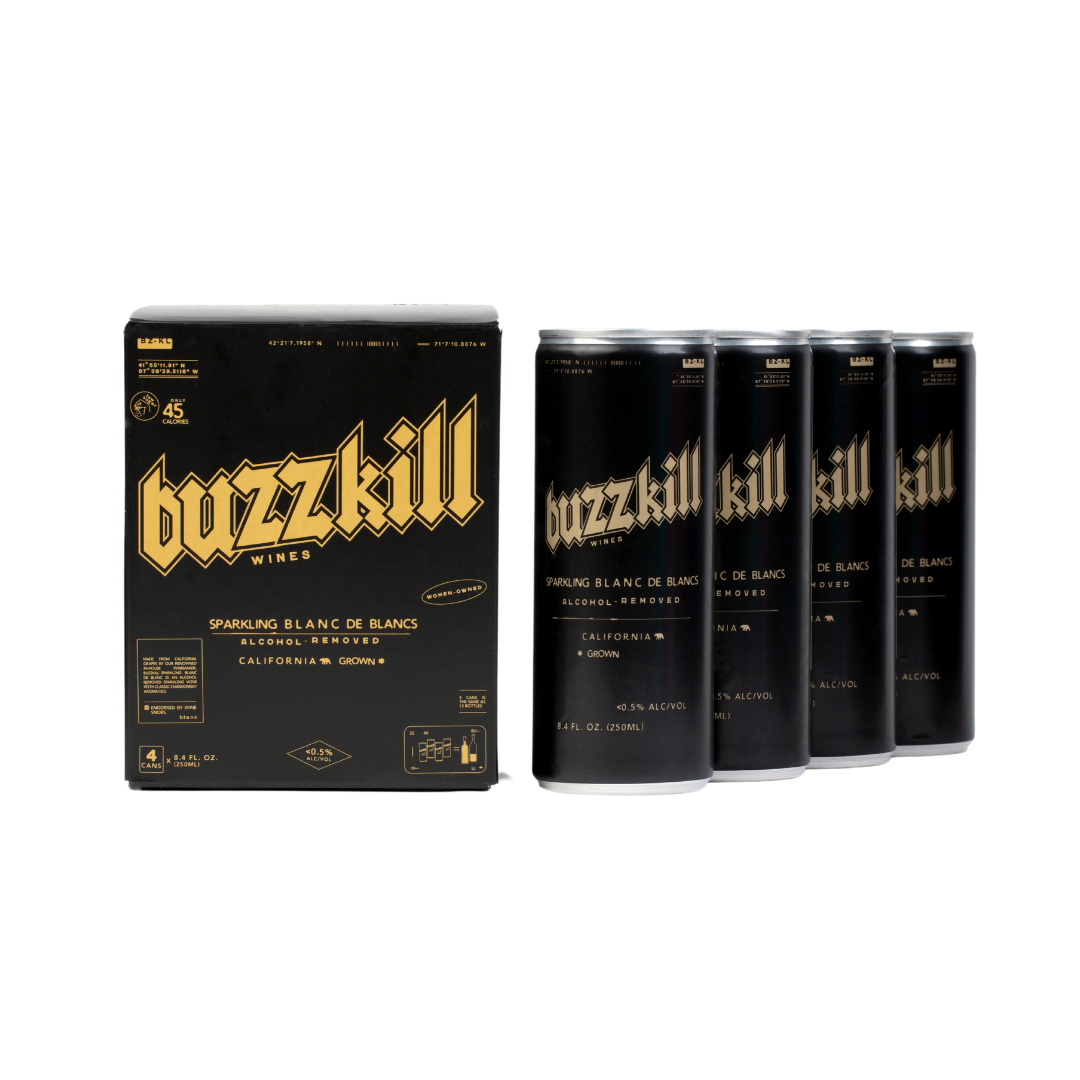 Sparkling Blanc de Blancs Alcohol-Removed Wine (4-Pack) – Buzzkill Wines